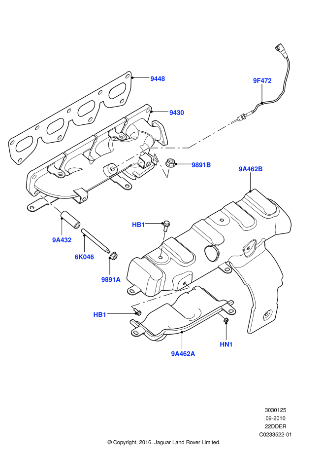 LR057194 - LAND ROVER MANIFOLD - EXHAUST – Rostock Auto Spare Parts