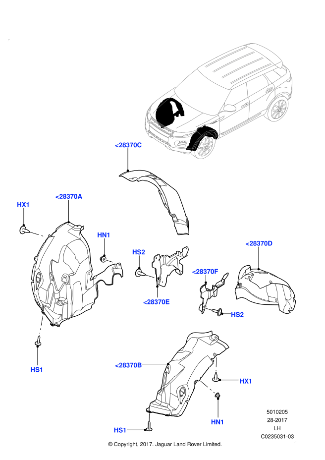 LR027394 - LAND ROVER SHIELD - SPLASH - WHEELHOUSE International ...