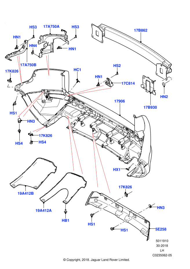 LR058060 - LAND ROVER BUMPER - REAR – Rostock Auto Spare Parts