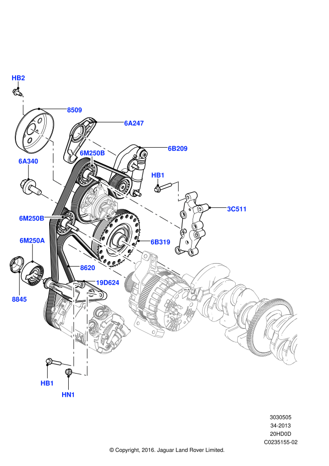 LR028880 - LAND ROVER TENSIONER – Rostock Auto Spare Parts