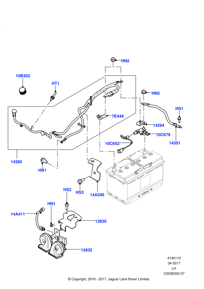 LR067369 - LAND ROVER CABLE - BATTERY POSITIVE – Rostock Auto Spare Parts