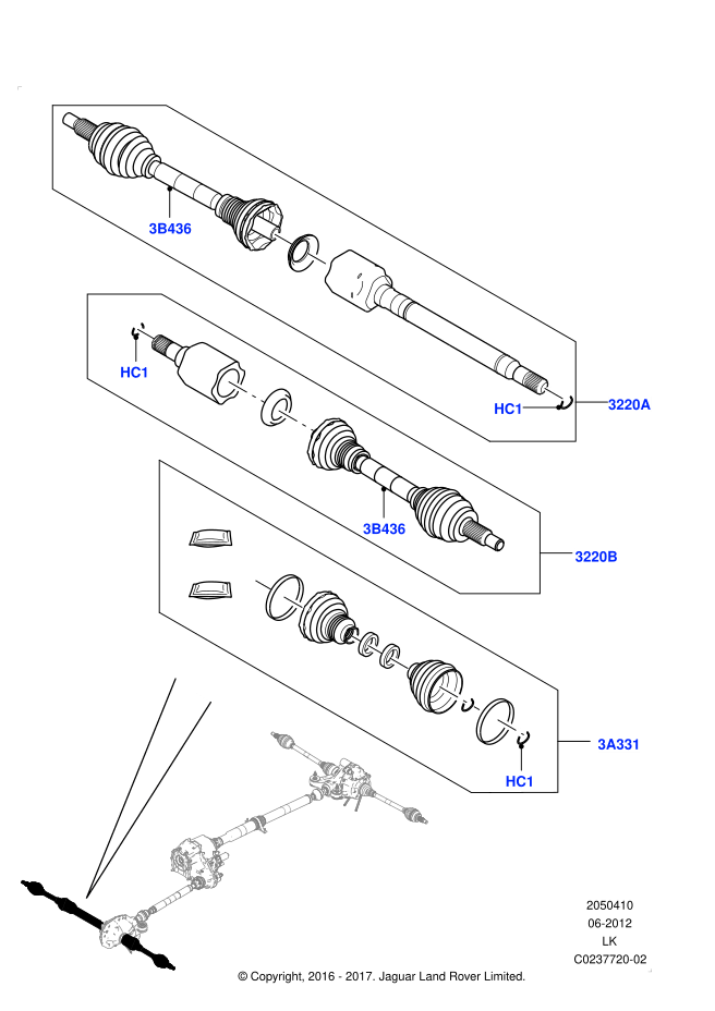 LR041970 - LAND ROVER SHAFT - FRONT AXLE – Rostock Auto Spare Parts