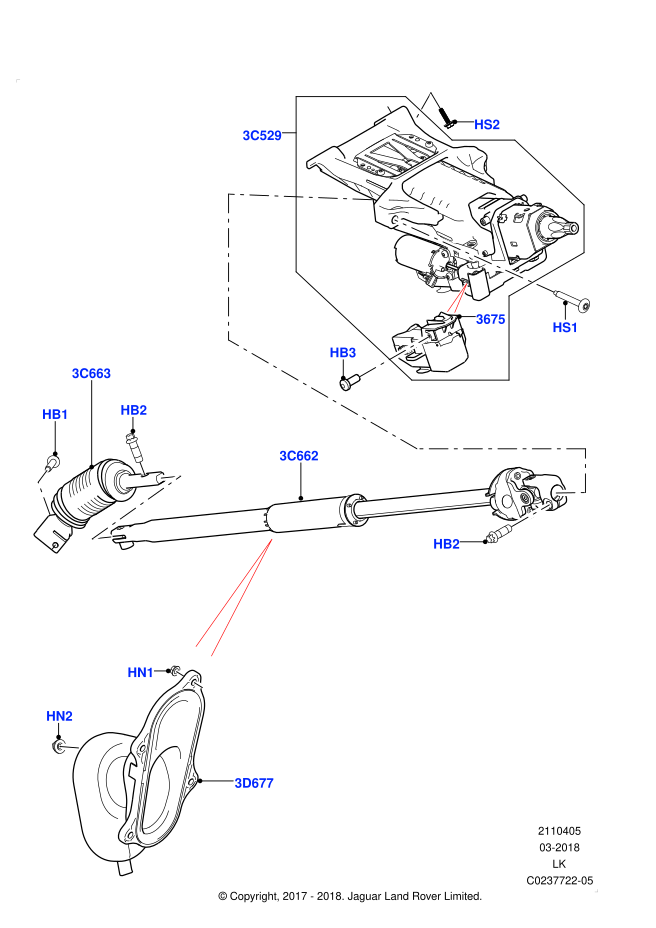 LR074628 - LAND ROVER STEERING COLUMN – Rostock Auto Spare Parts