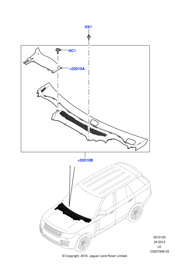 LR066548 - LAND ROVER PANEL - COWL TOP – Rostock Auto Spare Parts