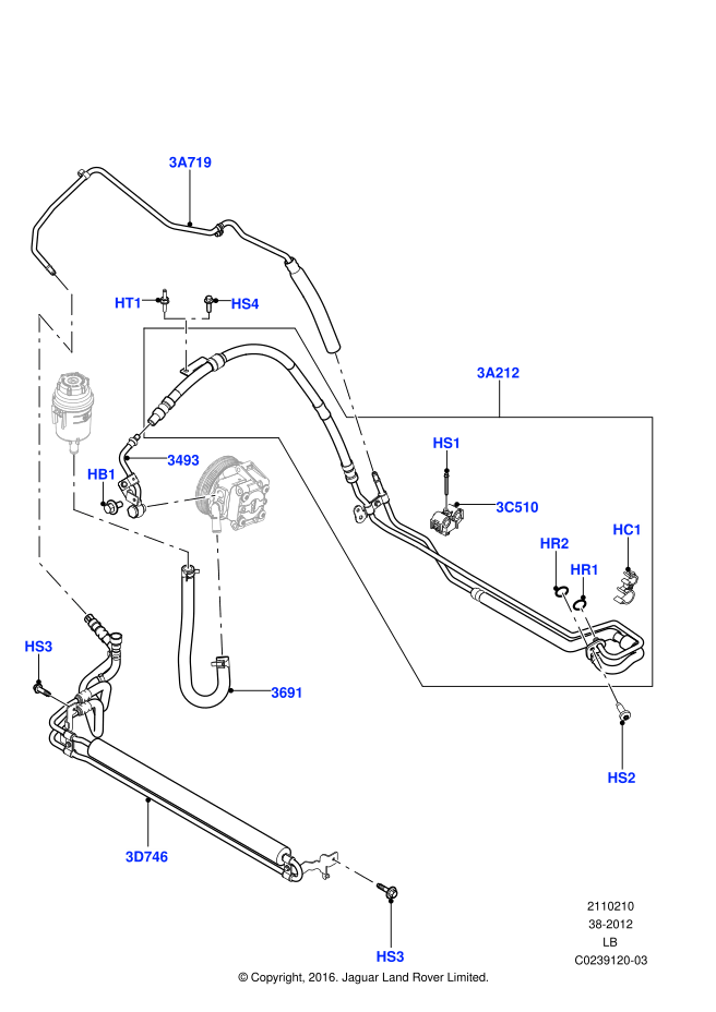 LR044292 - LAND ROVER HOSE - RESERVOIR TO PUMP – Rostock Auto Spare Parts