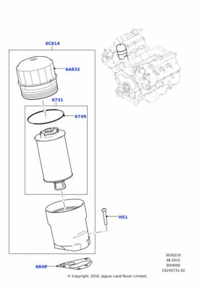 LR019477-COVER OIL FILTER HOUSING – Rostock Auto Spare Parts