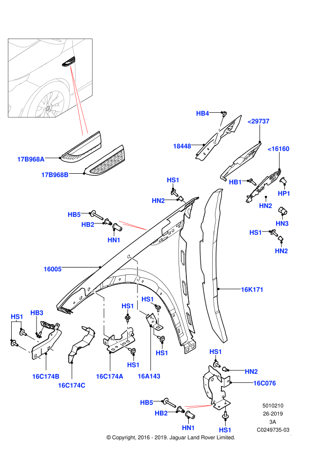LR061258 - LAND ROVER BRACKET - FENDER MOUNTING – Rostock Auto Spare Parts