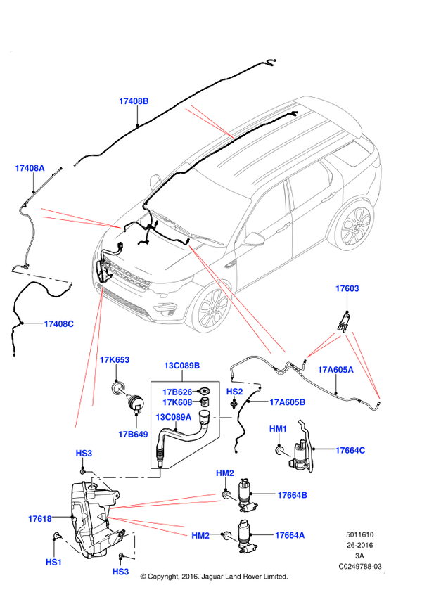 LR077449 - LAND ROVER HOSE - WASHER – Rostock Auto Spare Parts