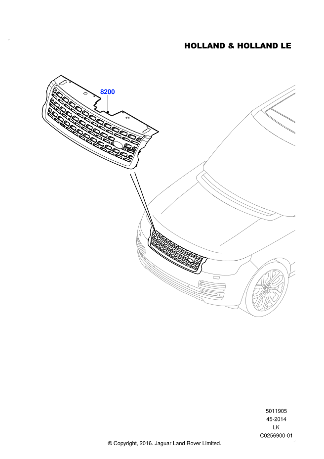 LR070327 - LAND ROVER GRILLE - RADIATOR – Rostock Auto Spare Parts