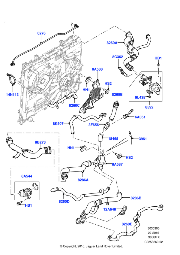 LR081659 - LAND ROVER HOSE - WATER – Rostock Auto Spare Parts