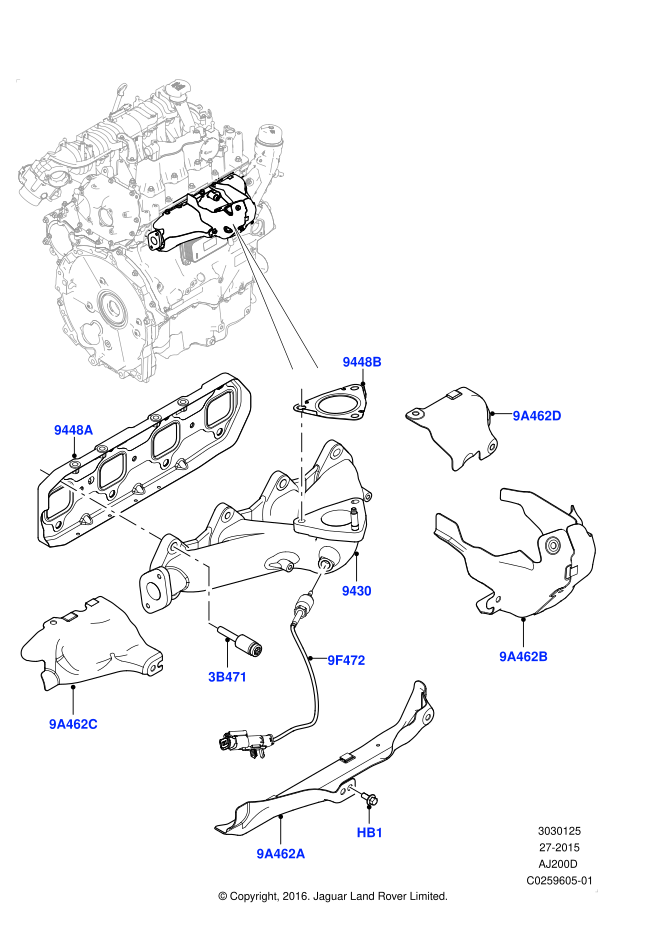 LR073657 - LAND ROVER MANIFOLD - EXHAUST – Rostock Auto Spare Parts