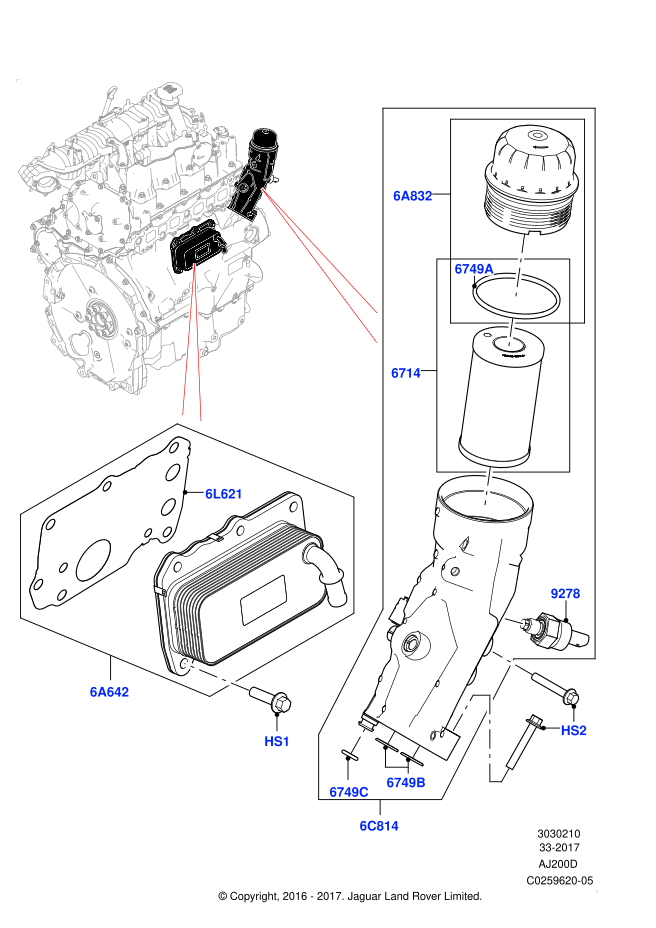 LR097160 - LAND ROVER OIL FILTER - ASSEMBLY – Rostock Auto Spare Parts