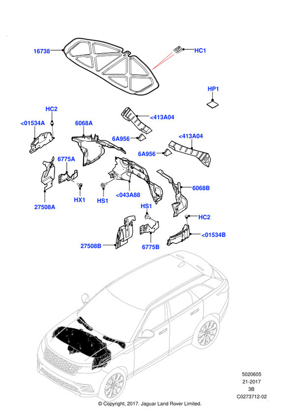 LR091611 - LAND ROVER INSULATOR - HOOD – Rostock Auto Spare Parts
