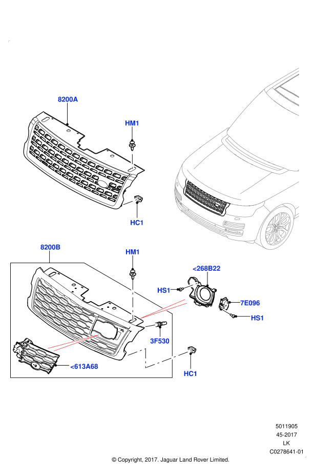 LR046750 - LAND ROVER GRILLE - RADIATOR – Rostock Auto Spare Parts