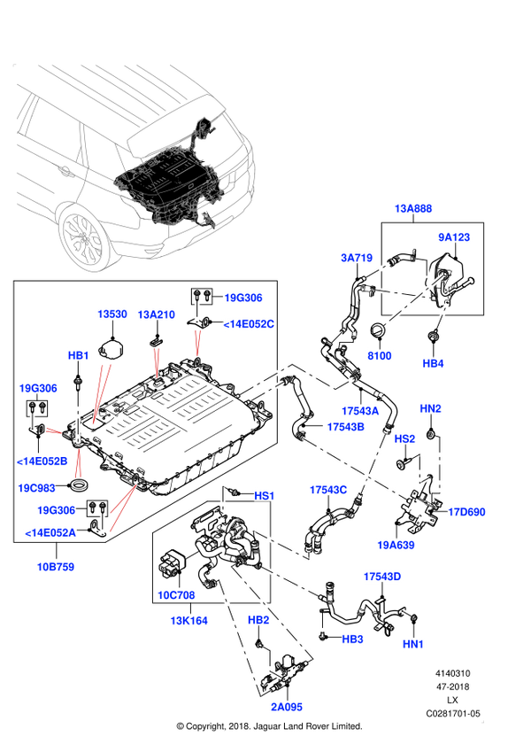LR116190 - LAND ROVER HOSE - TRACTION BATTERY COOLING – Rostock Auto ...