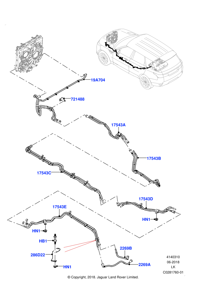 LR113694 - LAND ROVER HOSE - TRACTION BATTERY COOLING – Rostock Auto ...