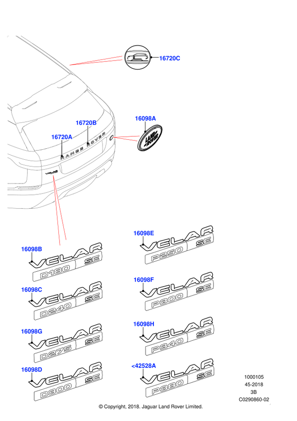 LR095718 - LAND ROVER NAME PLATE – Rostock Auto Spare Parts
