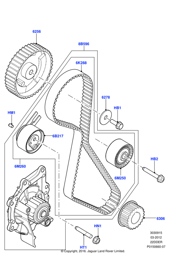 LR032527 - LAND ROVER KIT - TIMING BELT AND WATER PUMP – Rostock Auto ...