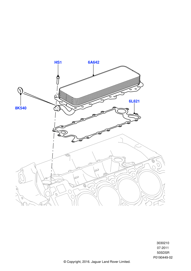 LR039821 - LAND ROVER OIL COOLER – Rostock Auto Spare Parts